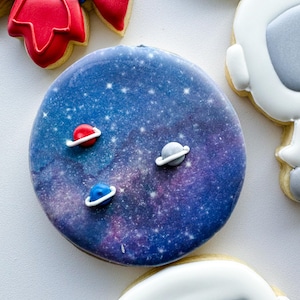 Outer Space Birthday Sugar Cookies, Rocket Cookies, Astronaut Cookies ...