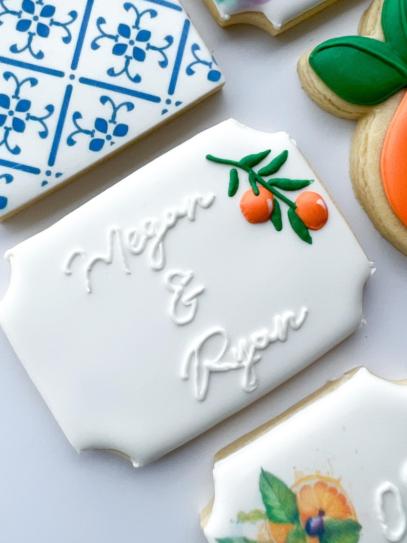 Orange Aperol Spritz Personalized Sugar Cookies, Retro Vintage Citrus ...