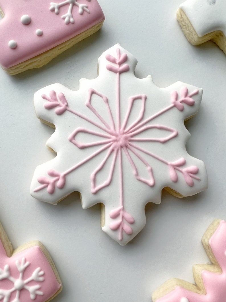 Winter Onederland Cookies, Snowflake First Birthday Cookie Set in Pink ...