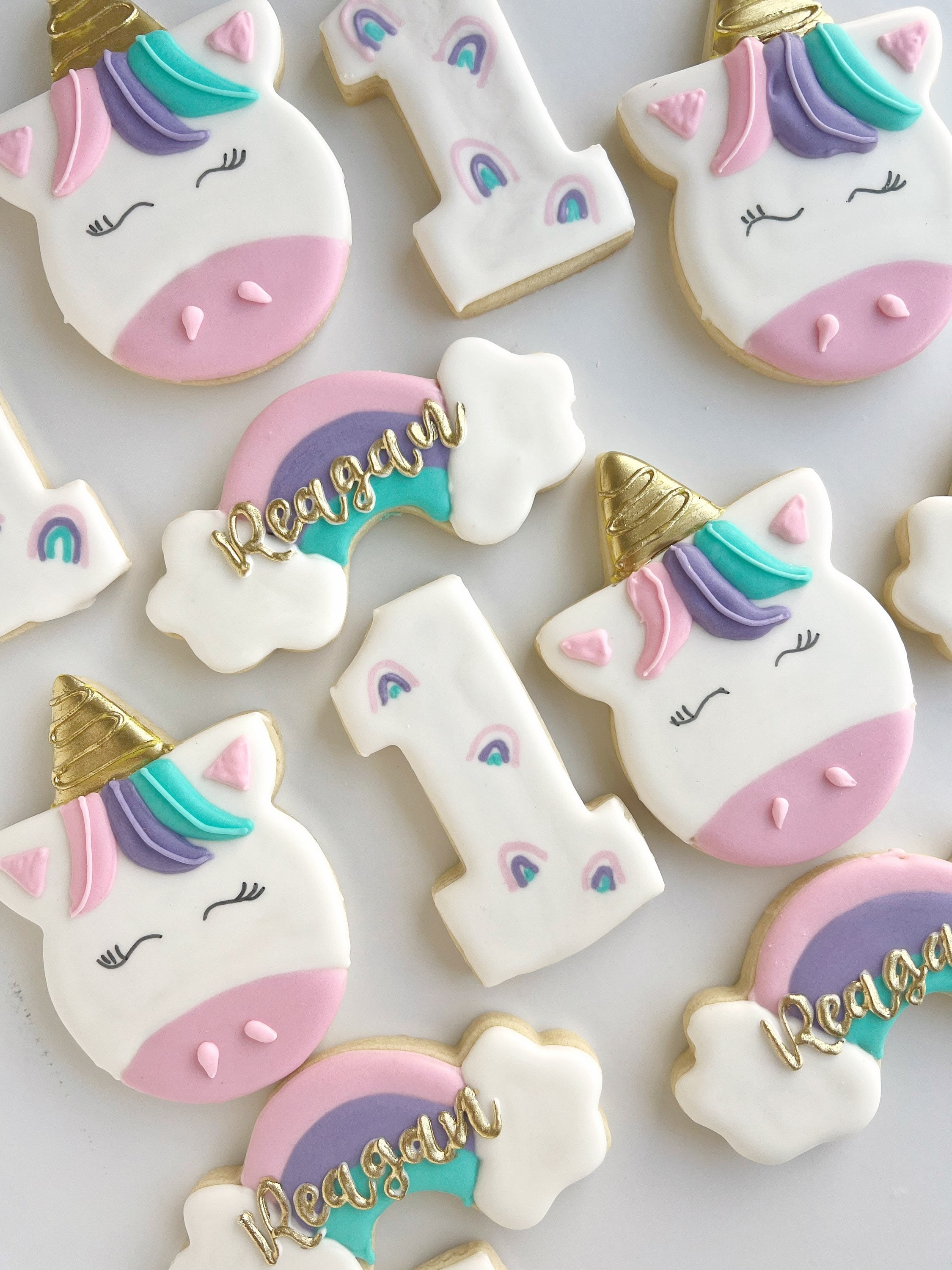 Unicorn Birthday Sugar Cookies Rainbow Birthday Cookies - Etsy
