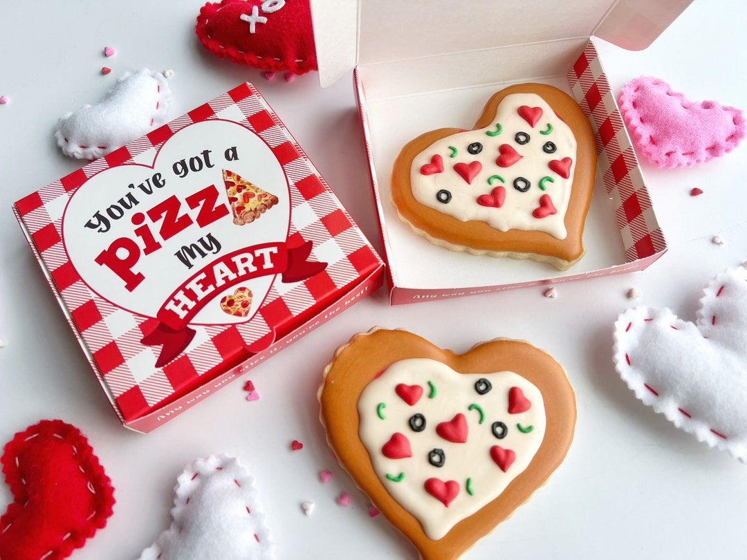 Valentines Day PIZZA Cookies Gift Box for Kids 2ct, Pizza My Heart ...