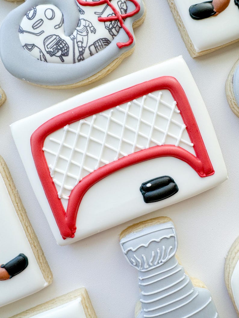 Hockey Birthday Sugar Cookies, Sports Theme Boy Party Favors, 1 Dozen ...