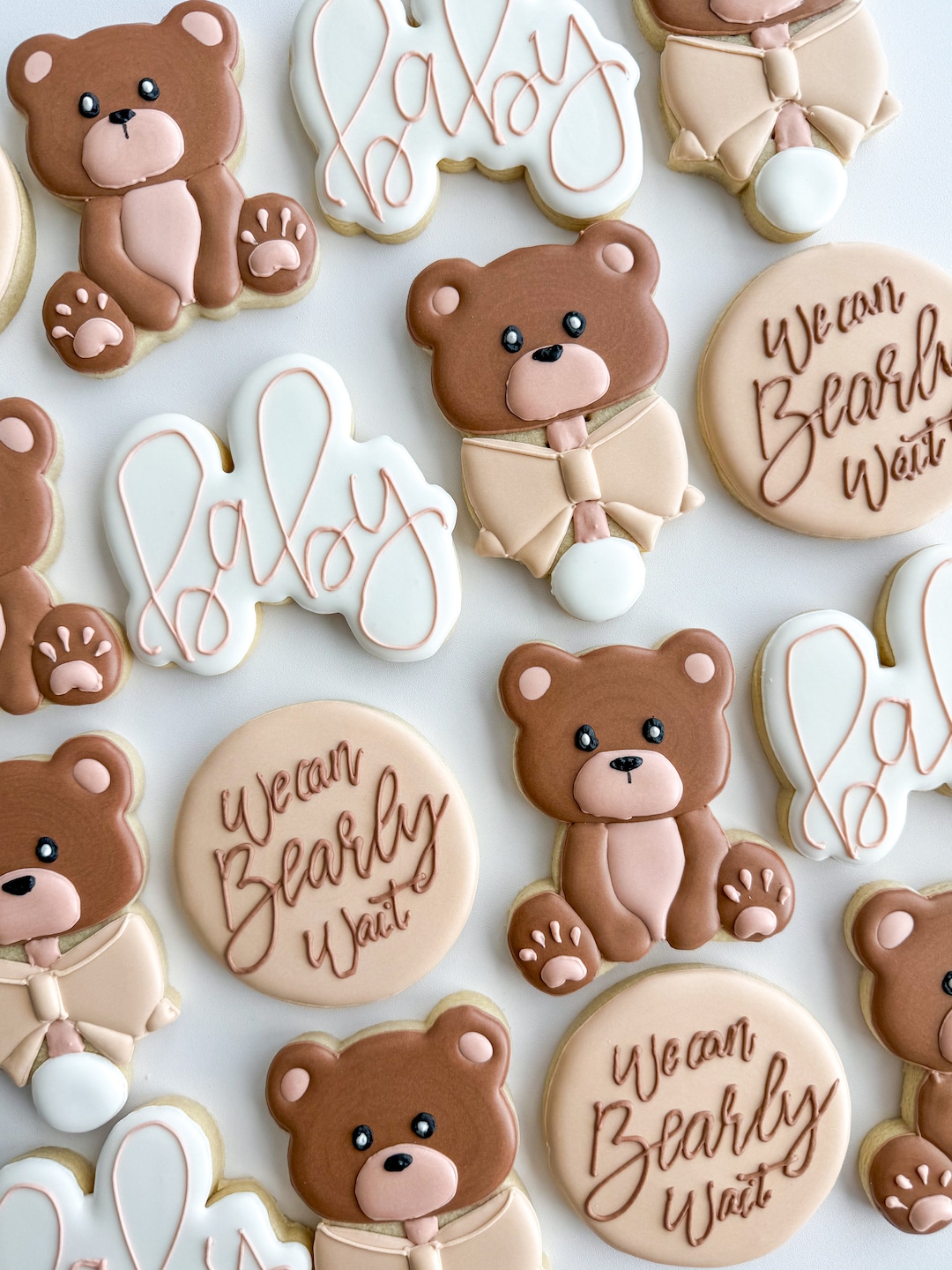 Bear Baby Shower Sugar Cookies, Baby Bear Gender Reveal Sugar Cookies ...
