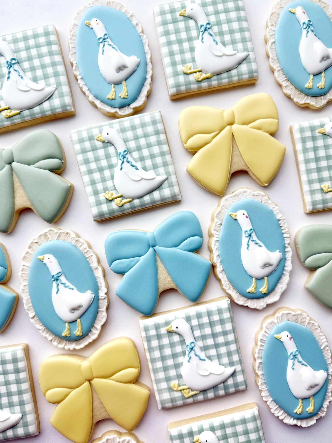 One Silly Goose Birthday Sugar Cookies, Silly Goose Baby Shower Blue ...