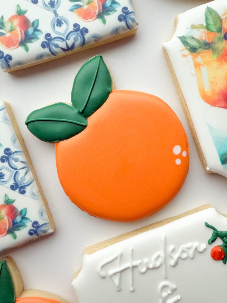 Orange Aperol Spritz Personalized Sugar Cookies, Retro Vintage Citrus ...