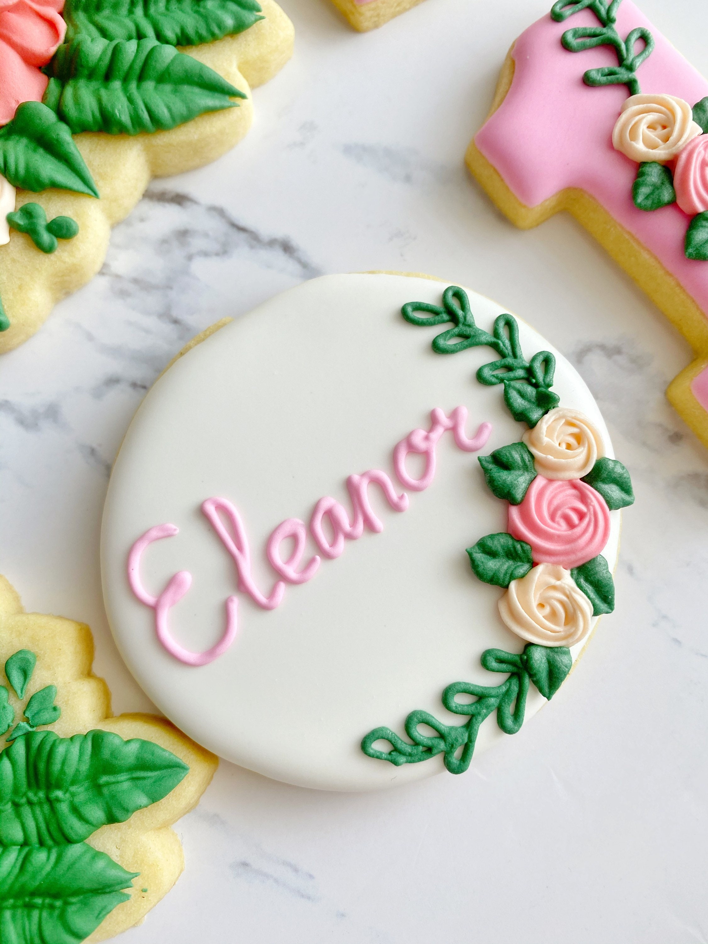 First birthday girl floral cookies baby girl pink boho floral | Etsy