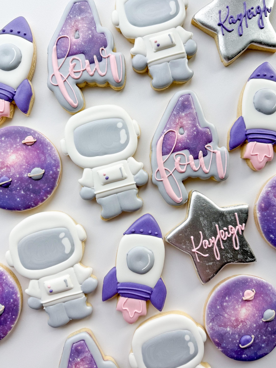 Girl Outer Space Birthday Cookies, Two the Moon Party Favors, Pink ...