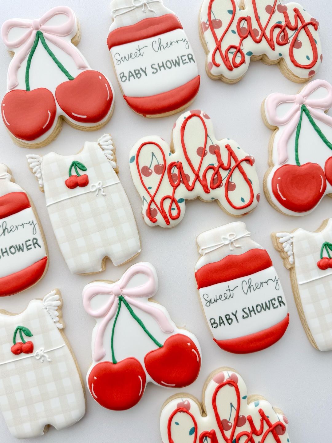 Cherry on Top Baby Shower Cookie, Cherry First Sweet One Birthday Gift ...