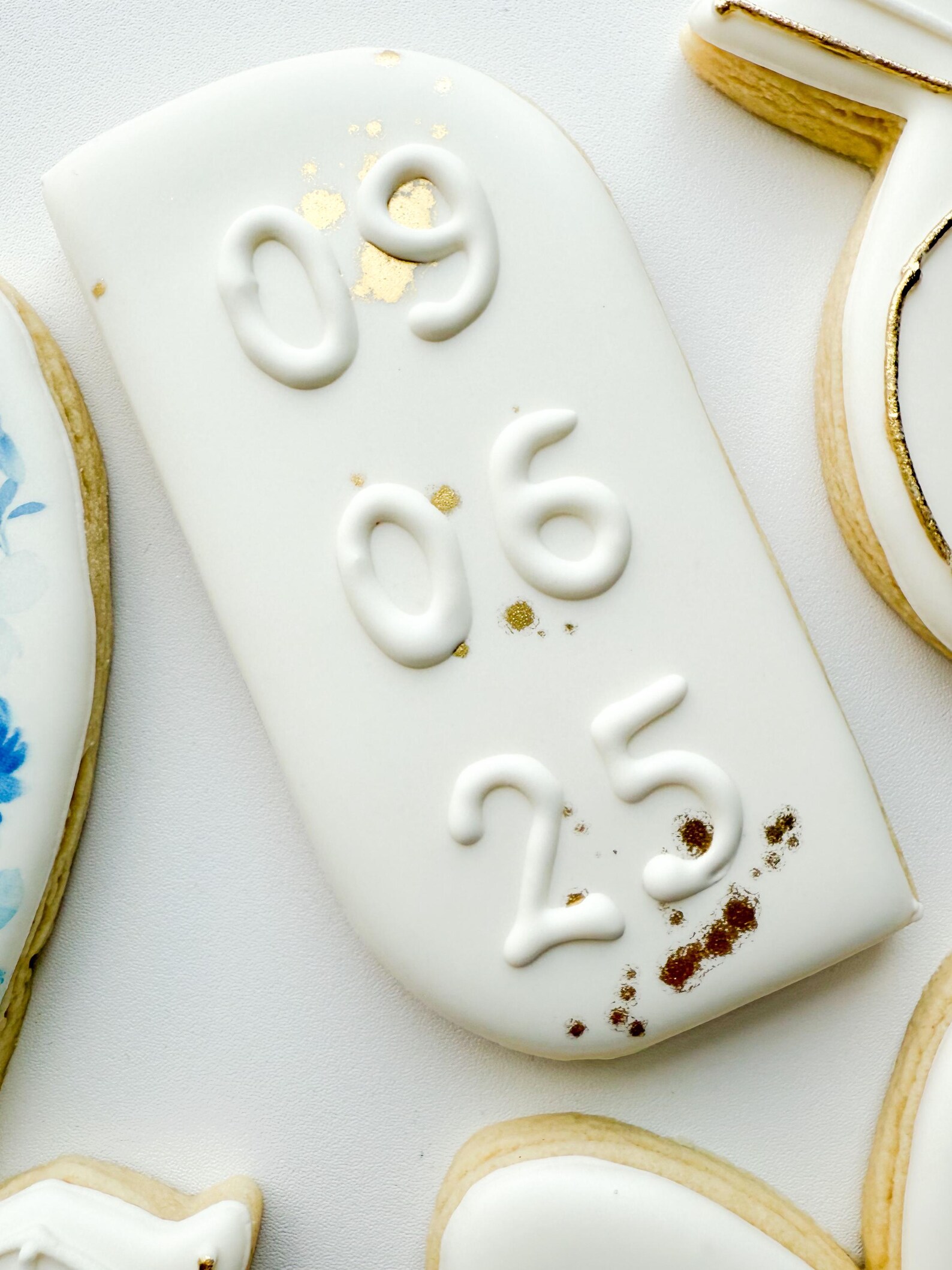 Something Blue Bridal Shower Cookies, Personalized Dusty Blue Gold ...