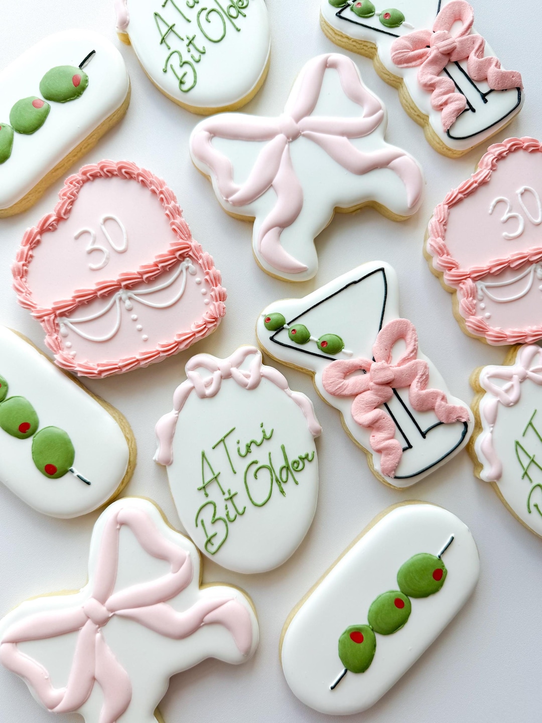 A Tini Bit Older Birthday Sugar Cookies, Pink Bow Olive Unique 30th ...