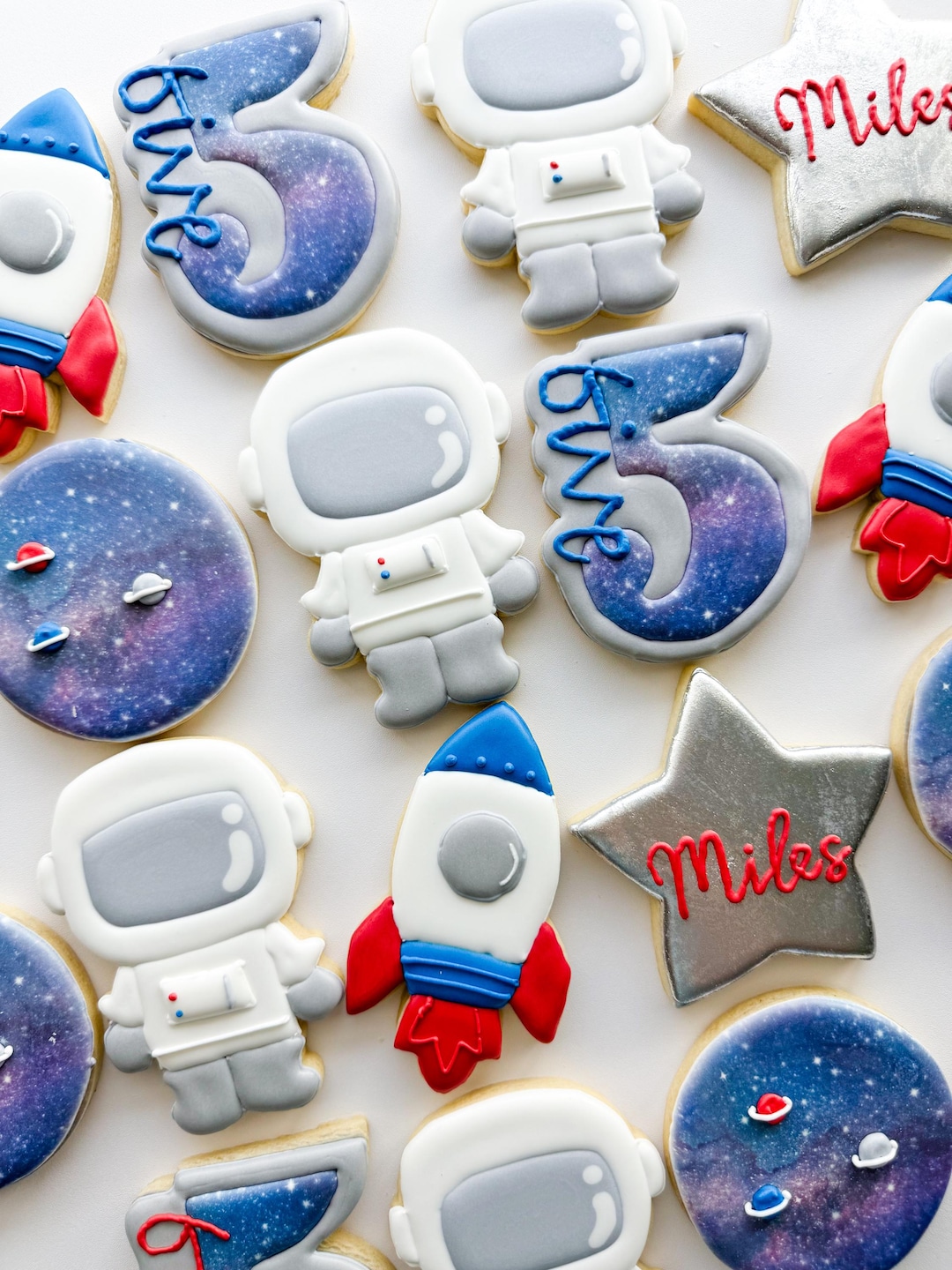 Outer Space Birthday Sugar Cookies, Rocket Cookies, Astronaut Cookies ...
