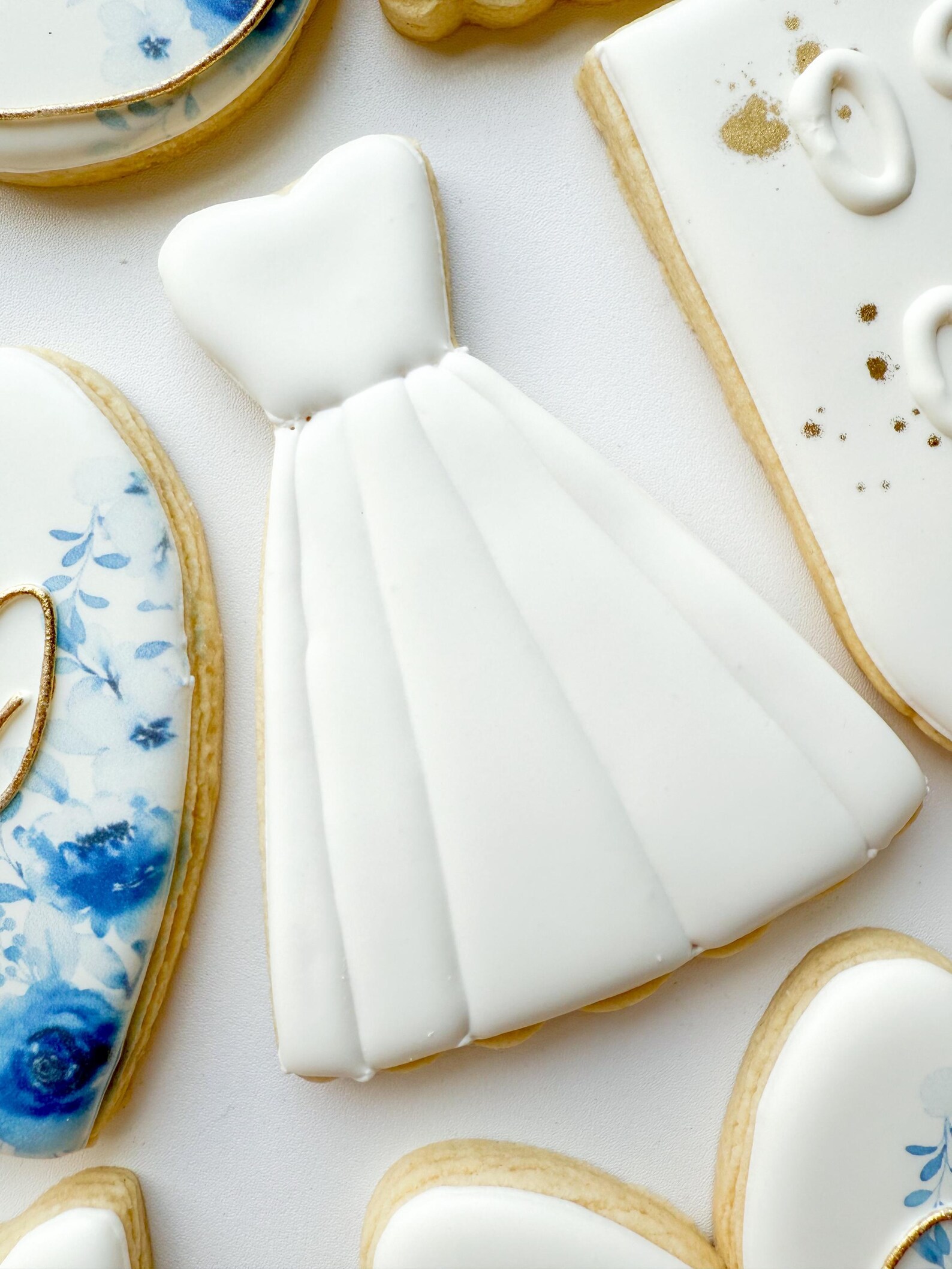 Something Blue Bridal Shower Cookies, Personalized Dusty Blue Gold ...