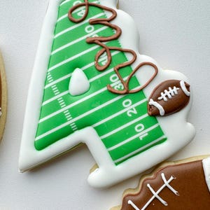 First Year Down Football Birthday Boy Sugar Cookies, Personalized ...