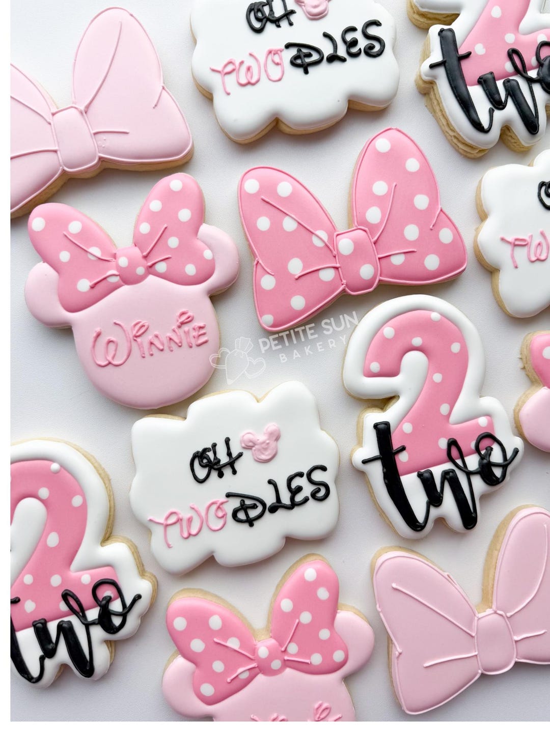 Mouse 2nd Birthday Sugar Cookies, Pink Bow Oh Twodles Toddler Girl ...