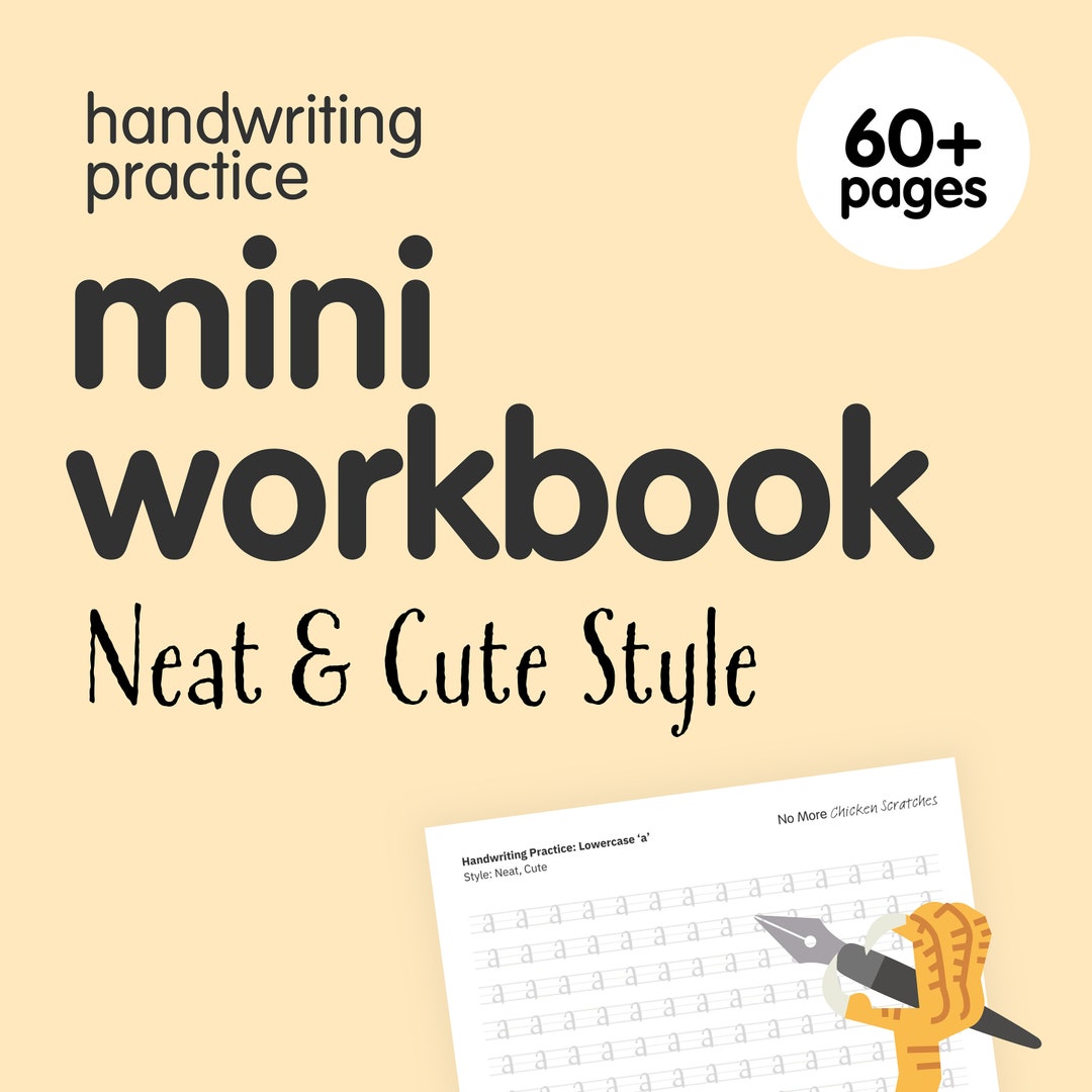 Handwriting Practice Workbook for Adults and Teens in Neat Cute Print ...