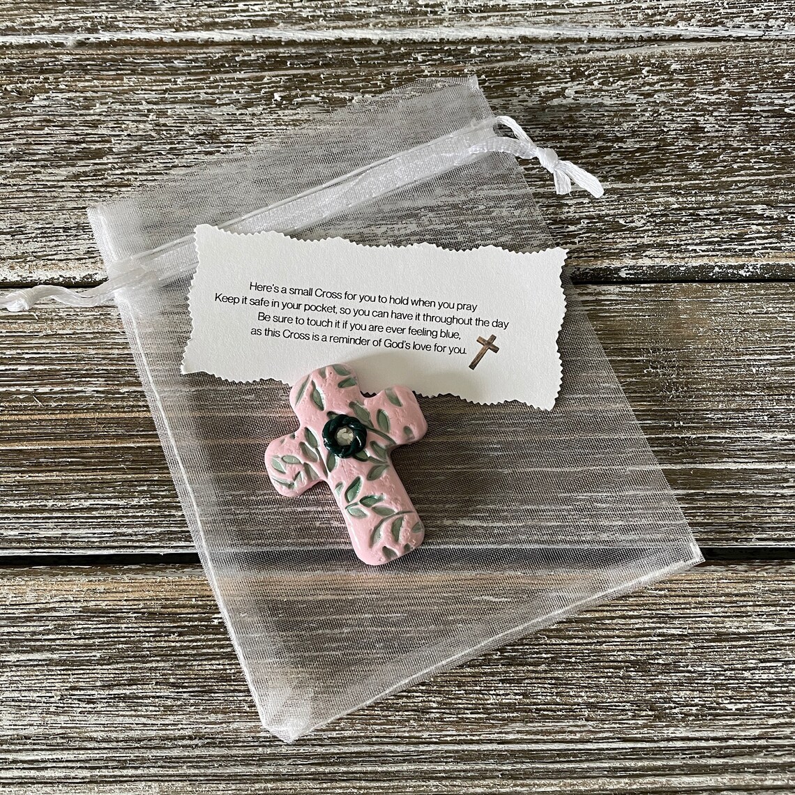 Pocket Cross Handheld Comfort Cross for Prayer Clay Cross | Etsy