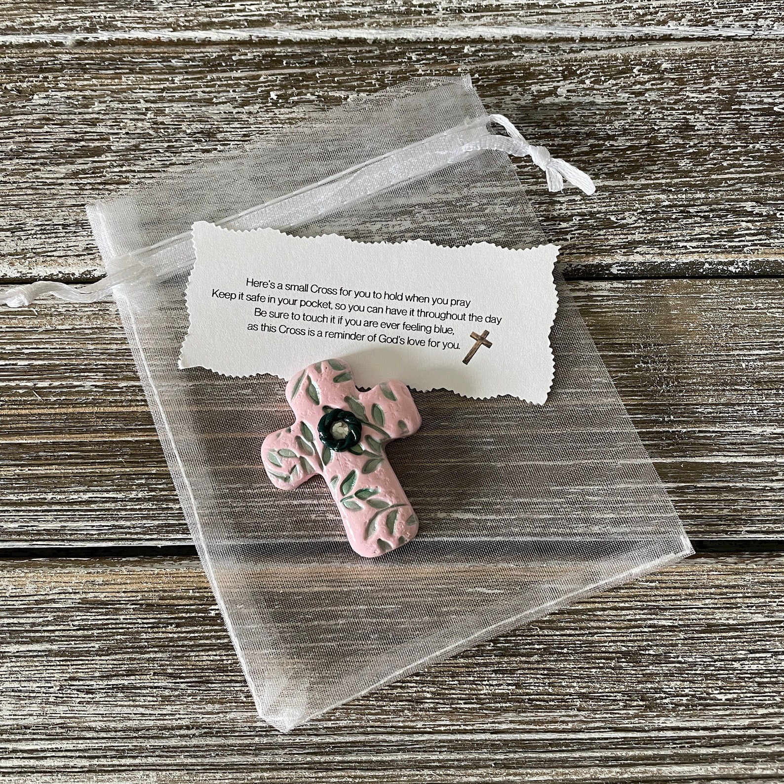 Pocket Cross Handheld Comfort Cross for Prayer Clay Cross | Etsy