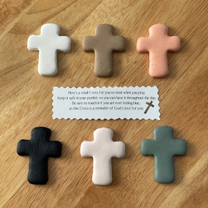 Pocket Cross | Handheld Comfort Cross for Prayer | Polymer Clay Cross ...