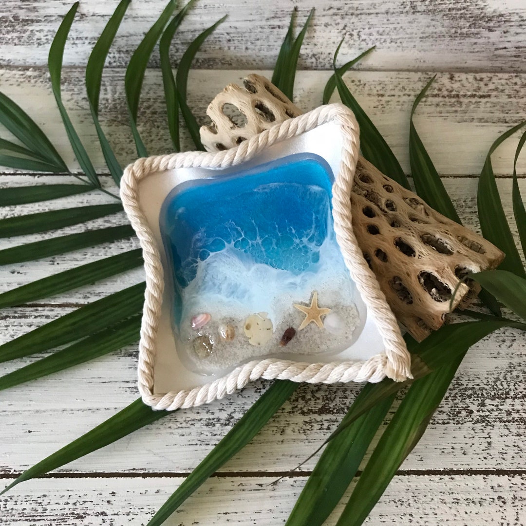 Beach Scene Resin Ring Dish: Coastal Jewelry Holder - Etsy