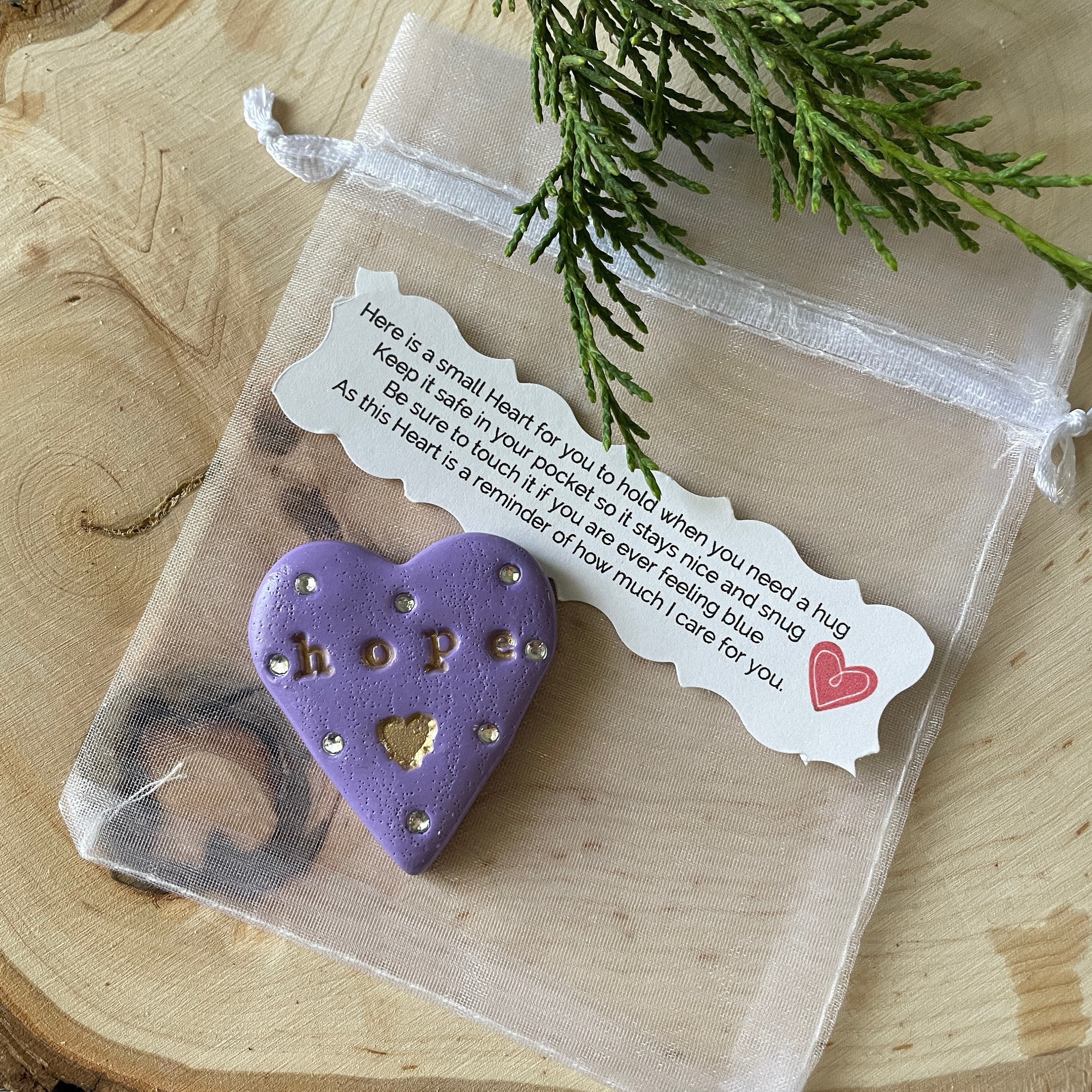 Pocket Heart Hug | Healing Heart for Prayer | Small Polymer Clay Heart ...