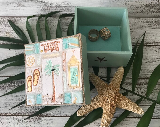 Beach Inspired Keepsake Box | Coastal Jewelry Box for a Beach House ...