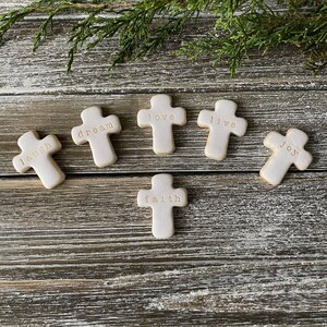 Pocket Cross | Handheld Comfort Cross | White and Gold Polymer Clay ...
