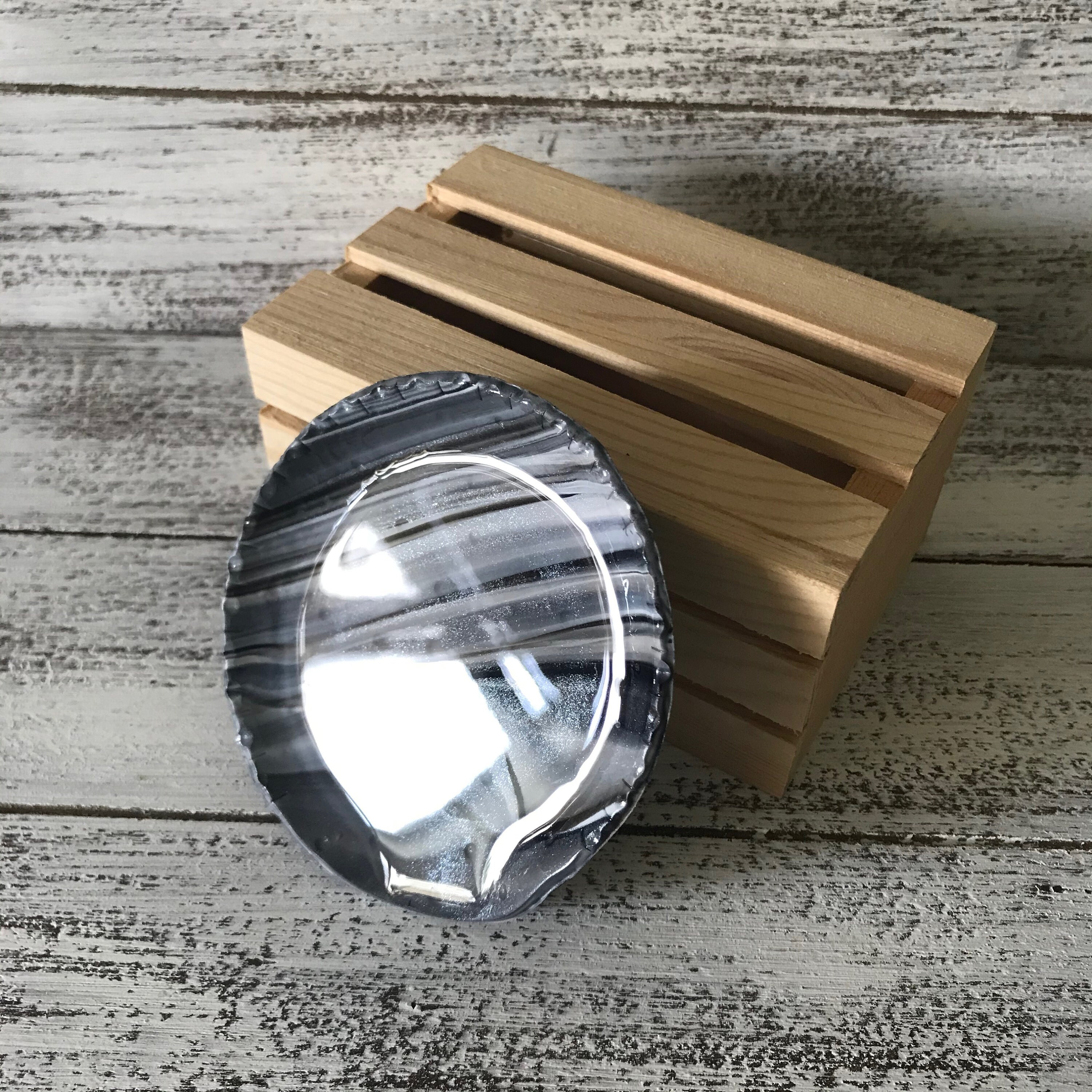 Gray SPOON REST for Modern Kitchen Marbled Polymer Clay | Etsy