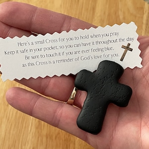 Pocket Cross | Handheld Comfort Cross for Prayer | Polymer Clay Cross ...