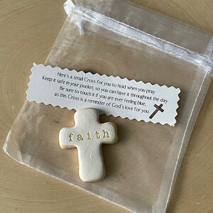 Pocket Cross | Handheld Comfort Cross | White and Gold Polymer Clay ...