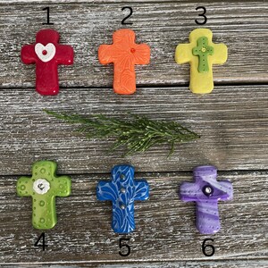 Pocket Cross | Handheld Comfort Cross for Prayer | Polymer Clay Baptism ...