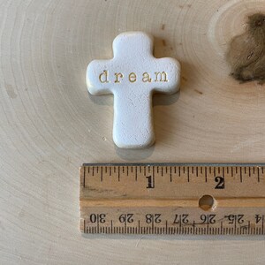 Pocket Cross | Handheld Comfort Cross | White and Gold Polymer Clay ...
