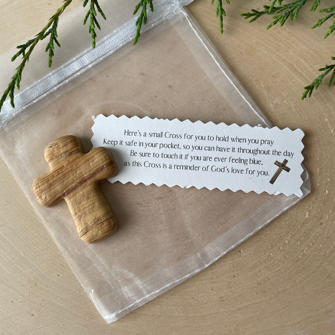 Wood Grain Designed Pocket Cross | Handheld Prayer Comfort Cross ...