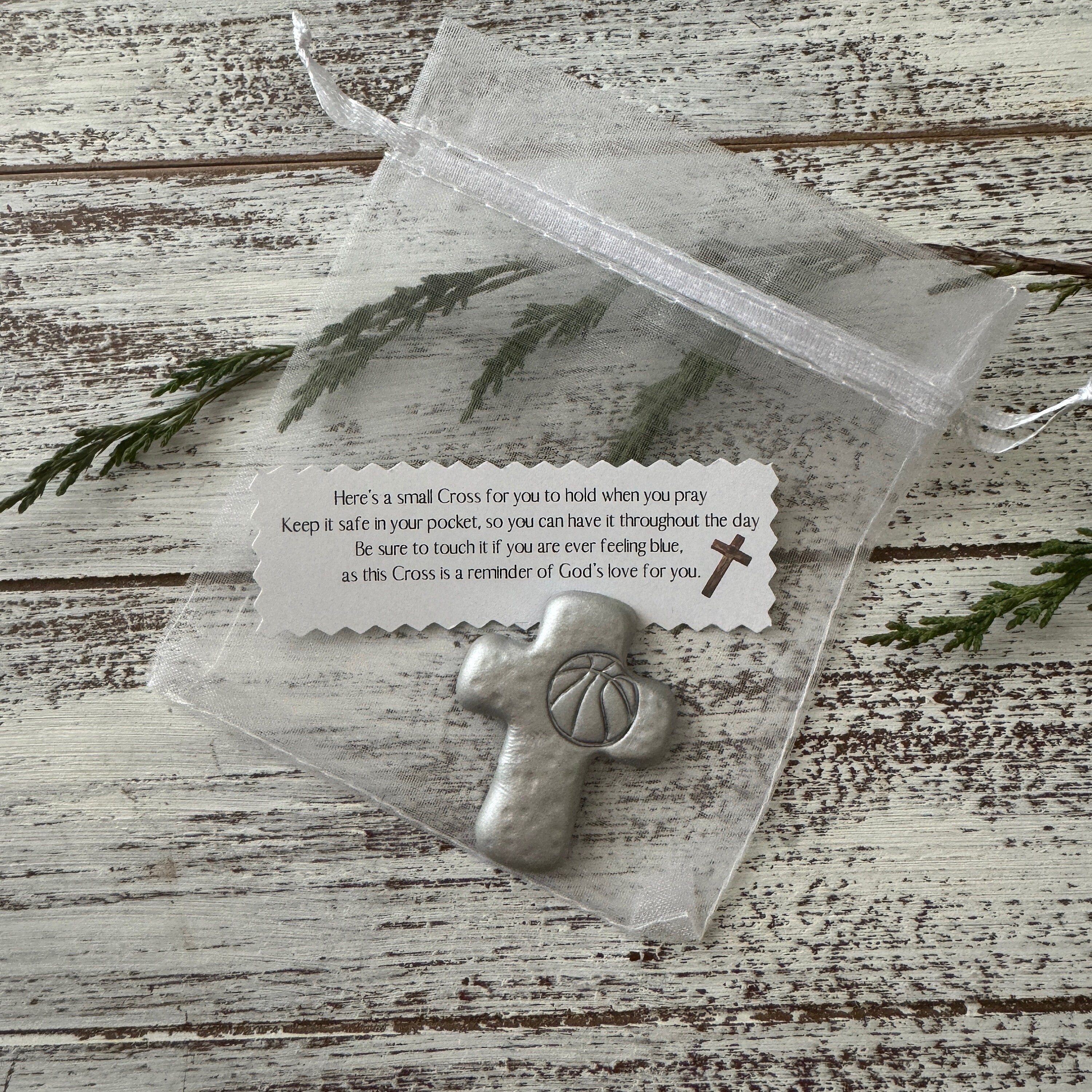 Sports Pocket Cross | Handheld Comfort Cross for Prayer | Silver ...