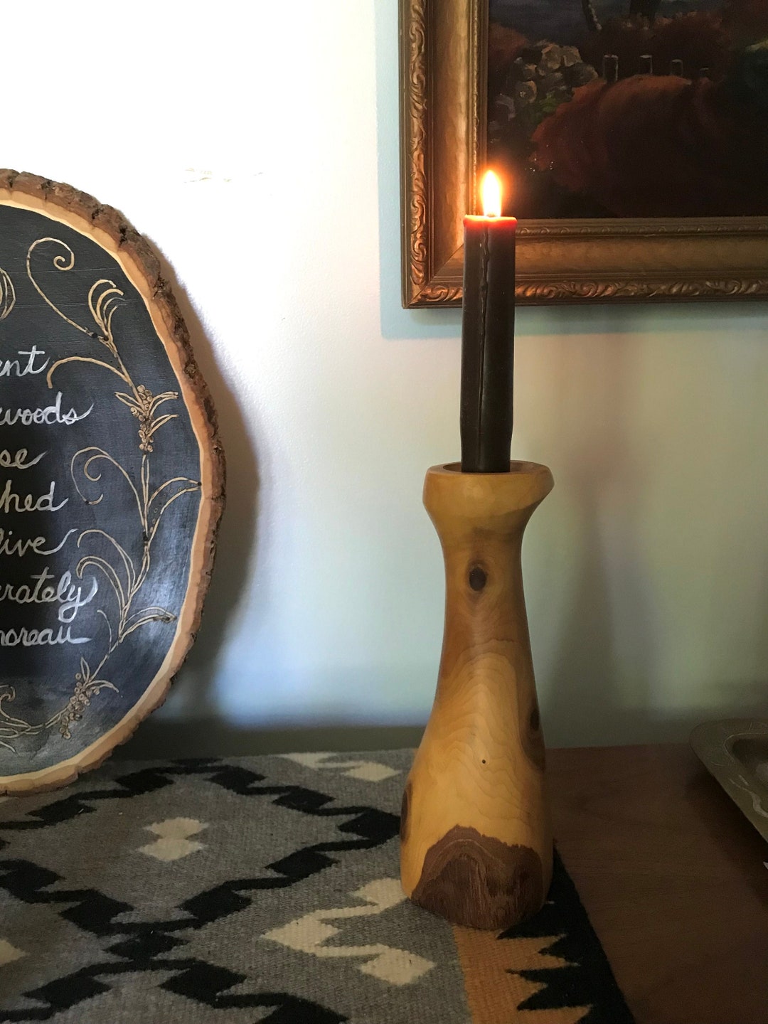 Wooden Candle Stick Hand Turned Candlestick BEAUTIFUL Maple Wood ...