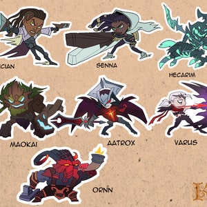 CHAMPIES Stickers | 2.5" Size White Vinyl | League of Legends [lol] - Etsy