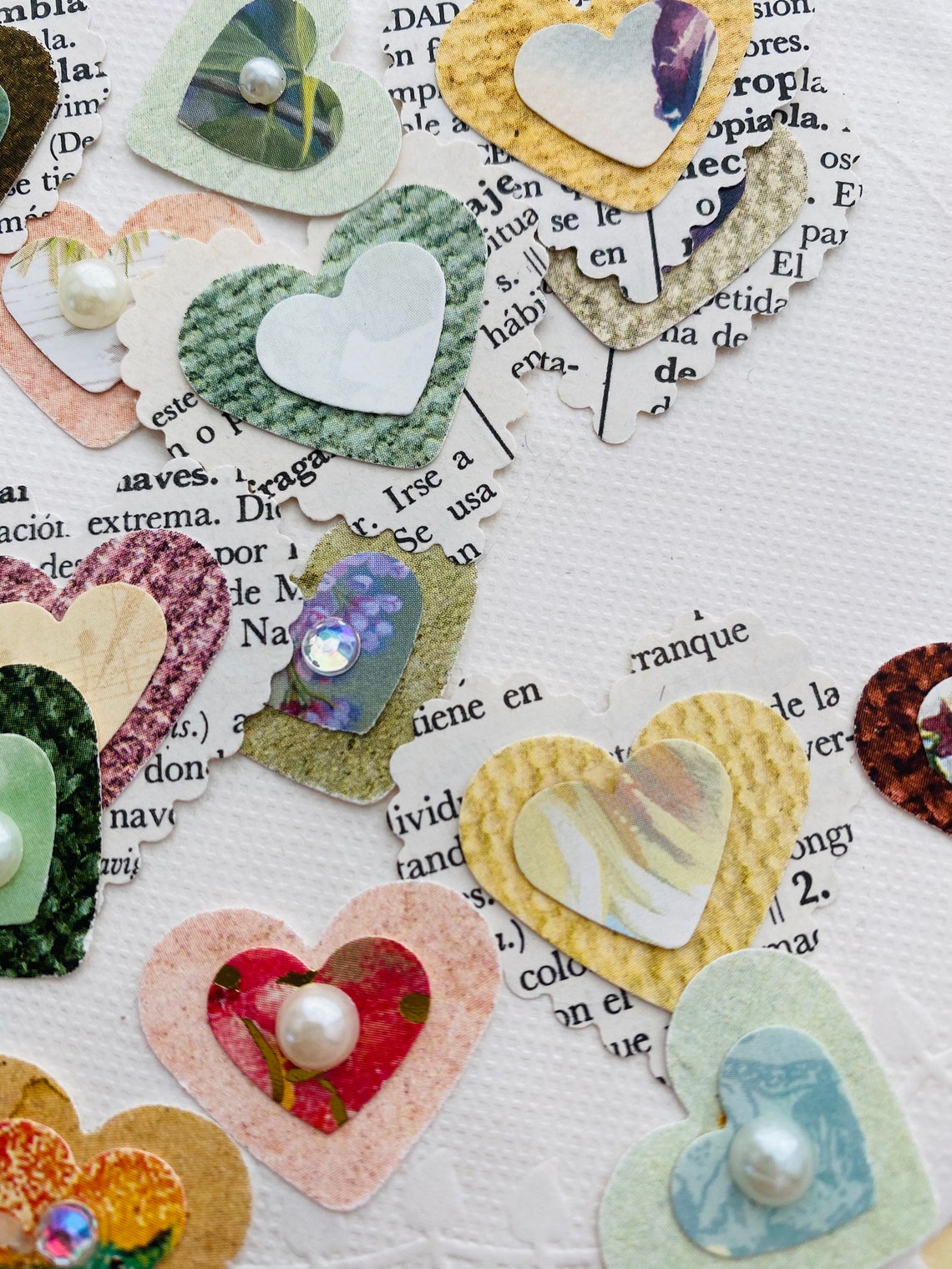 24 Paper Heart Embellishments | Etsy