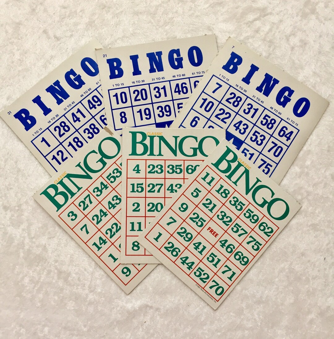 Six Bingo Cards - Etsy