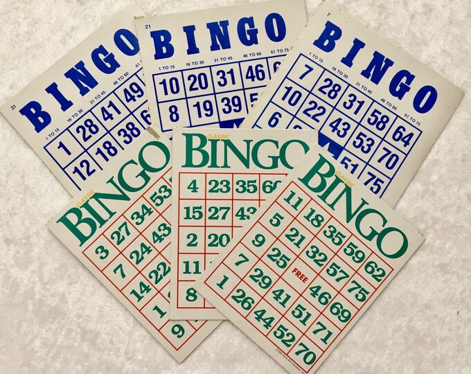 Six Bingo Cards - Etsy