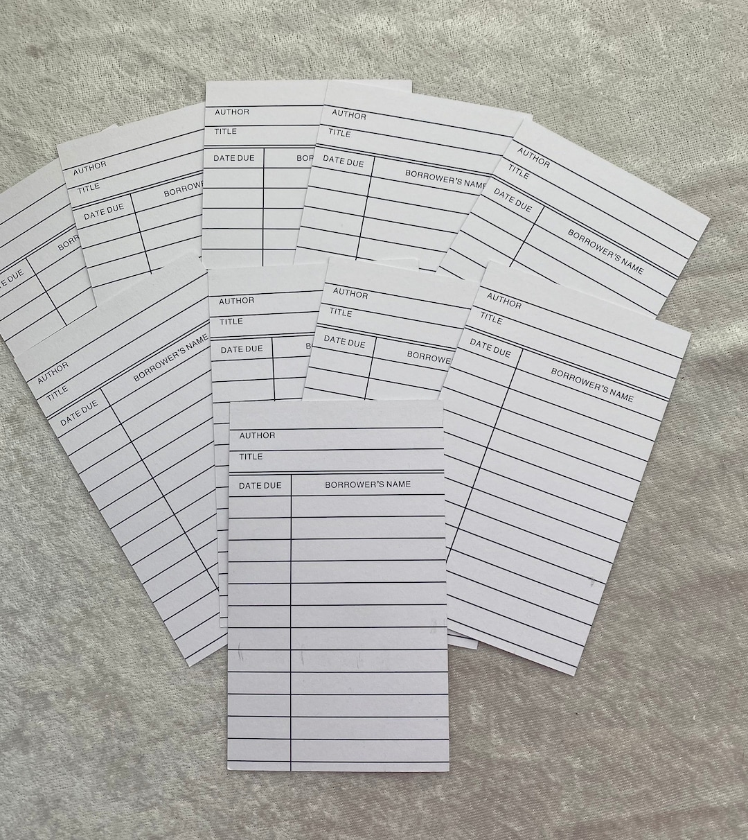 10 White Library Book Checkout Cards for Crafting - Etsy