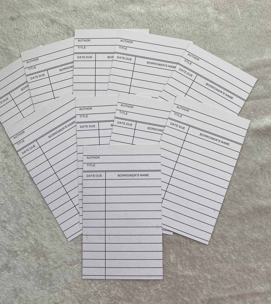 10 White Library Book Checkout Cards for Crafting - Etsy