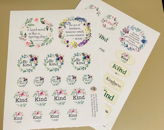 A Little Bit of Kindness Labels/quotes Digital File | Etsy
