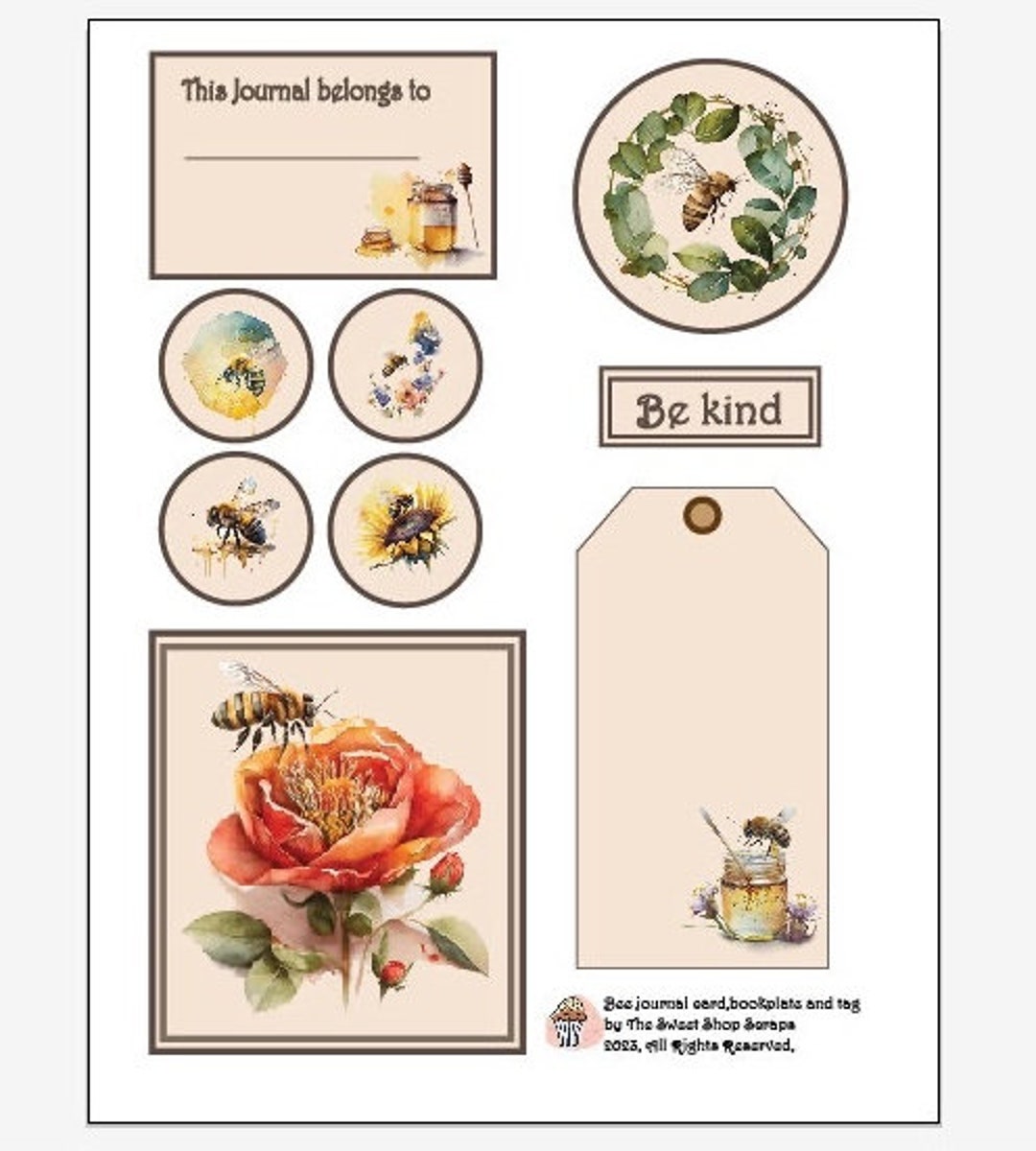 Bee Digital Design Junk Journal Mixed Media Happy Mail - Etsy