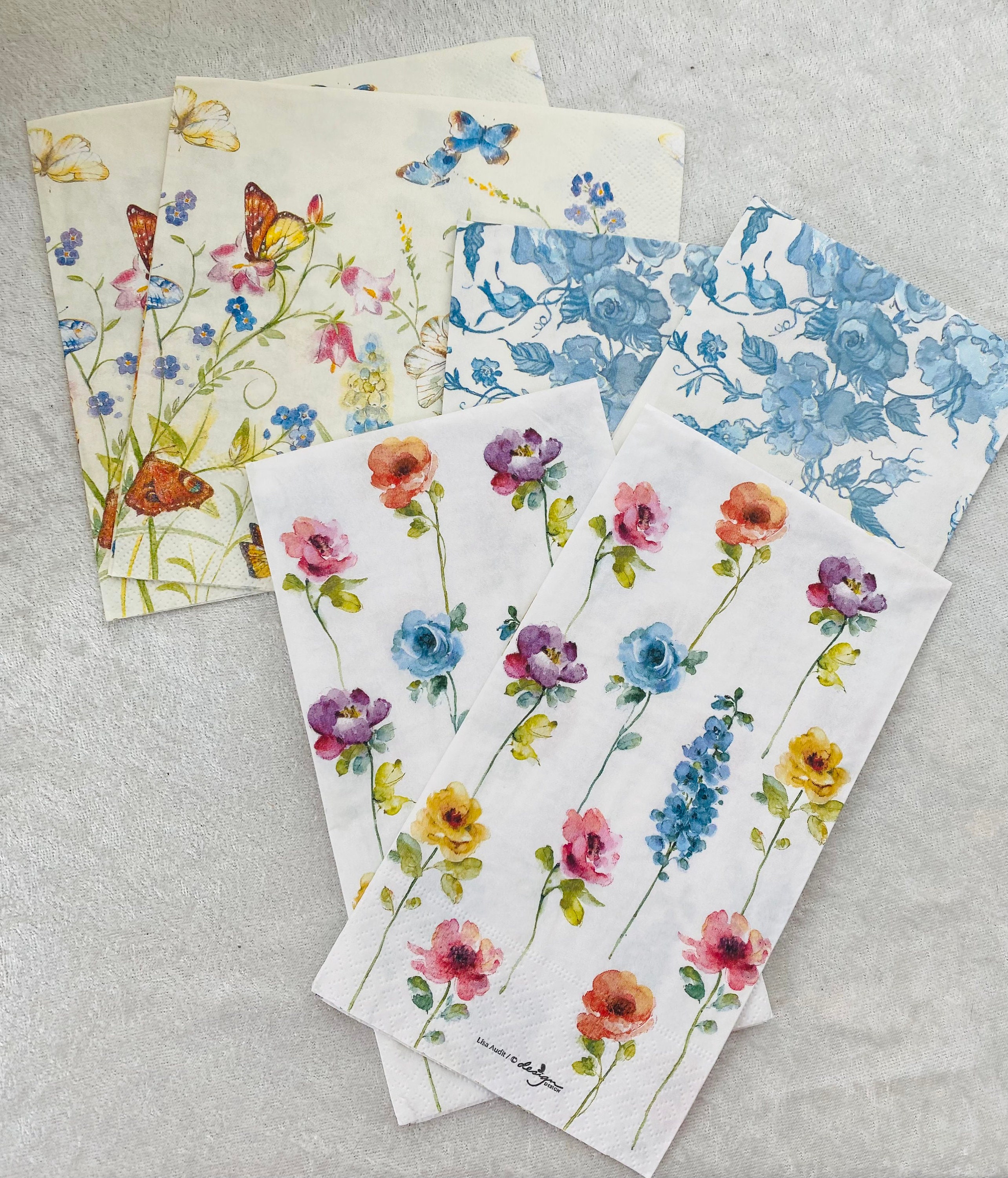 6 Paper Spring Themed Napkins for Crafting and Decoupage - Etsy