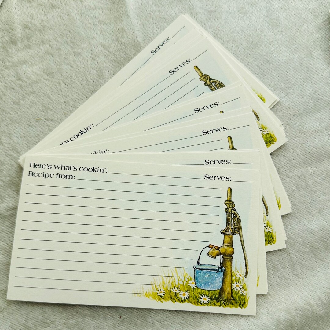 20 Outdoor Water Pump With Daisies Recipe Cards - Etsy