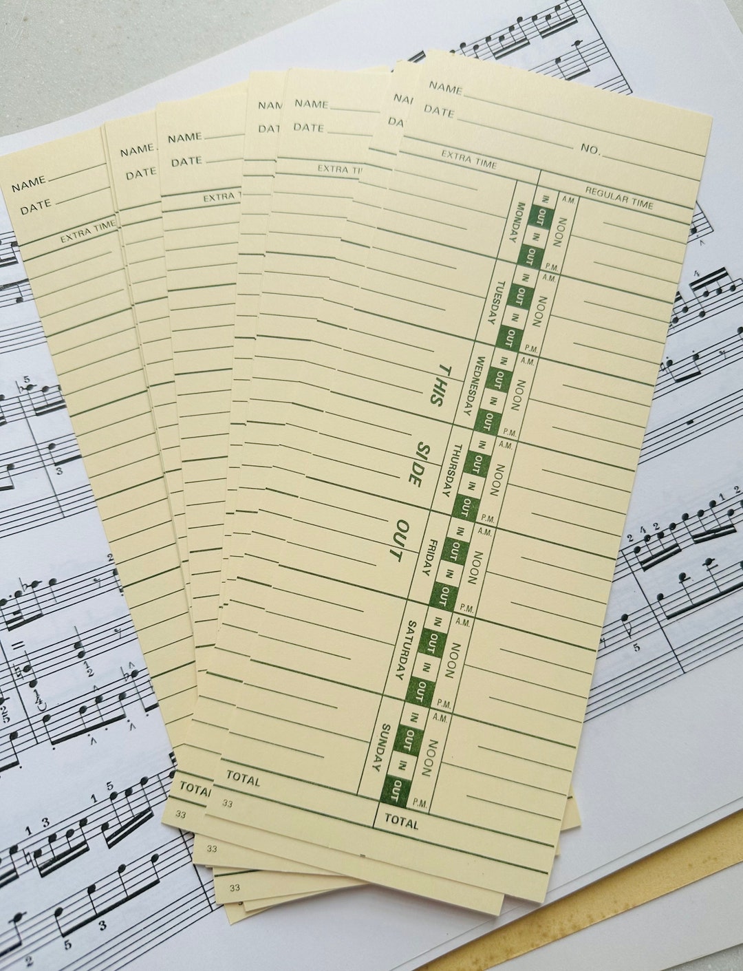 15 Time Cards for Crafting-printed Front, Blank Back - Etsy