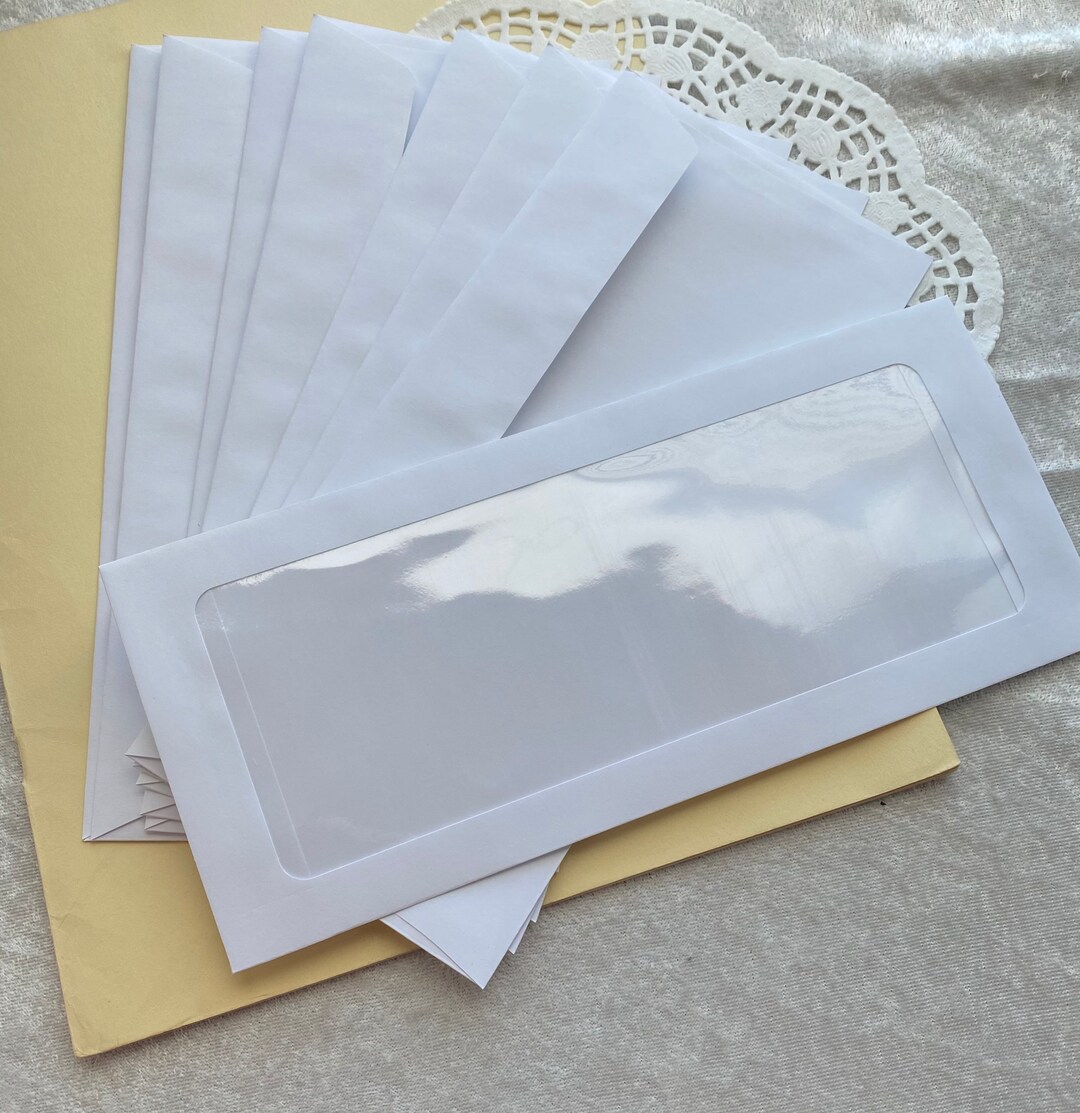8 White Full Windowed #10 Envelopes - Etsy