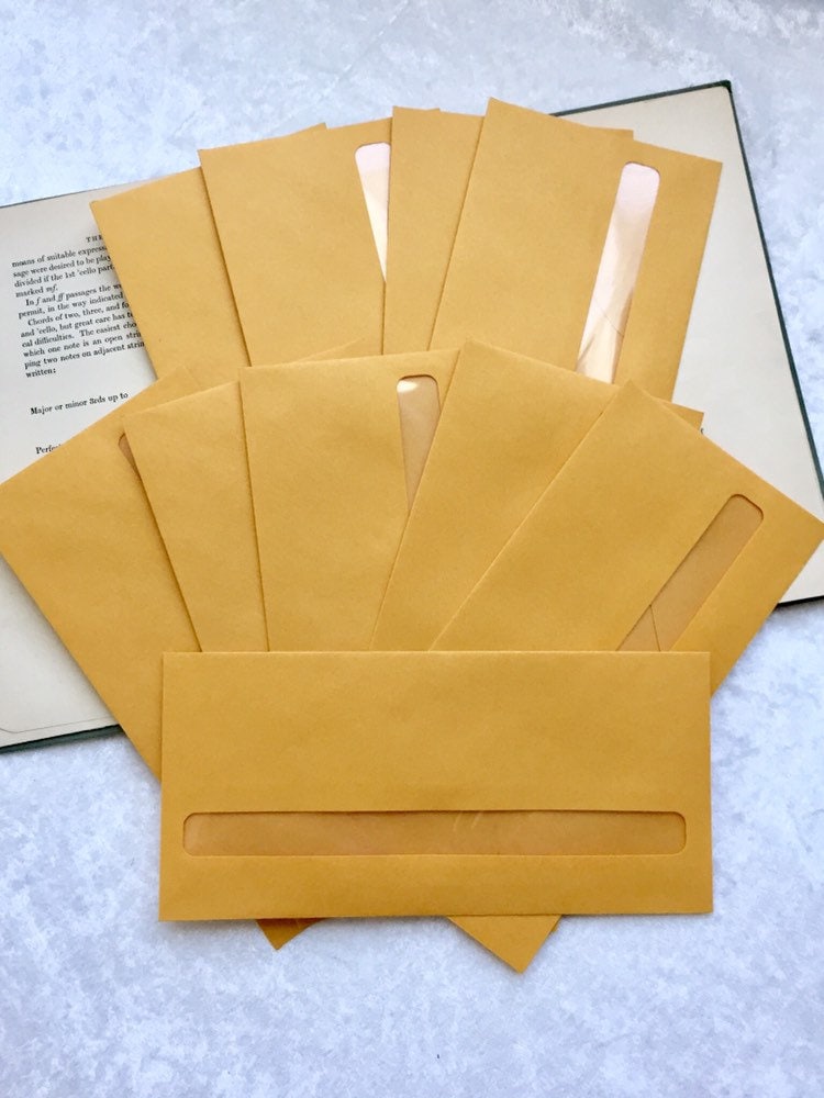 10 Windowed Envelopes Kraft Paper - Etsy