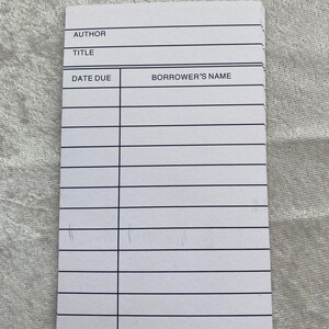 10 White Library Book Checkout Cards for Crafting - Etsy