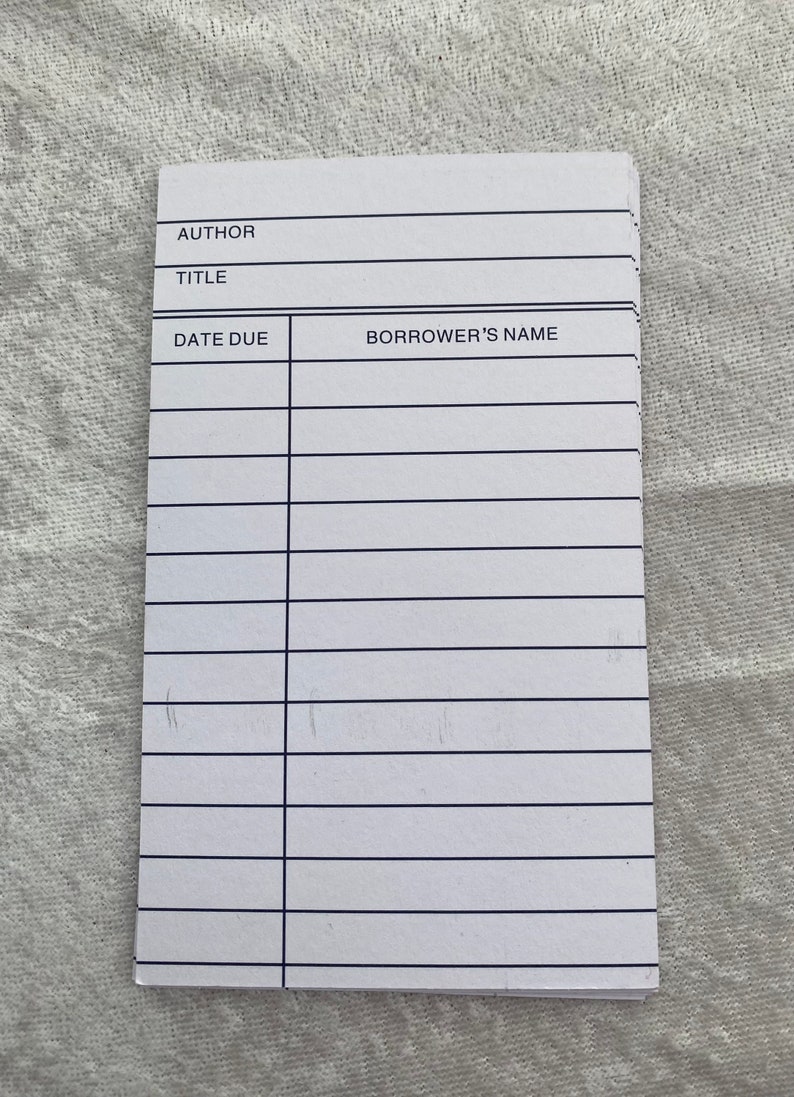 10 White Library Book Checkout Cards for Crafting - Etsy