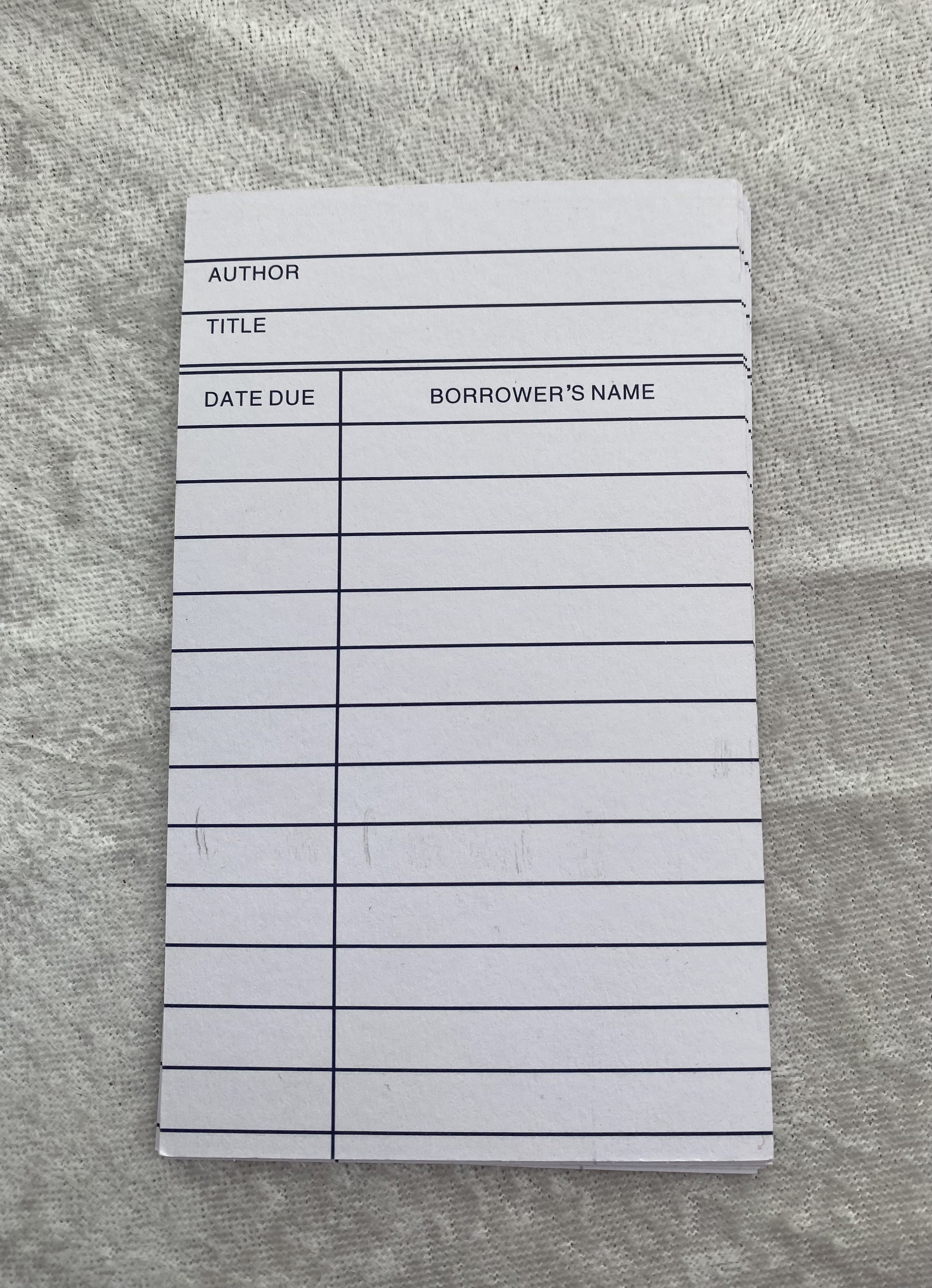 10 White Library Book Checkout Cards for Crafting - Etsy